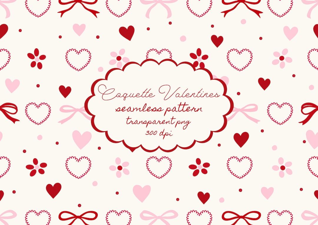 Valentines Patterns ∙ Valentines Paper ∙ Valentine Bow Heart Seamless ...