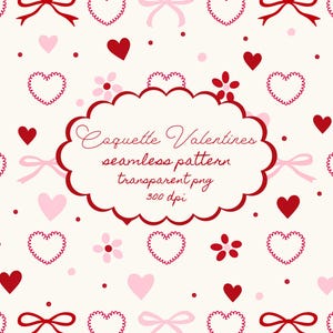 Valentines Patterns ∙ Valentines Paper ∙ Valentine Bow Heart Seamless ...