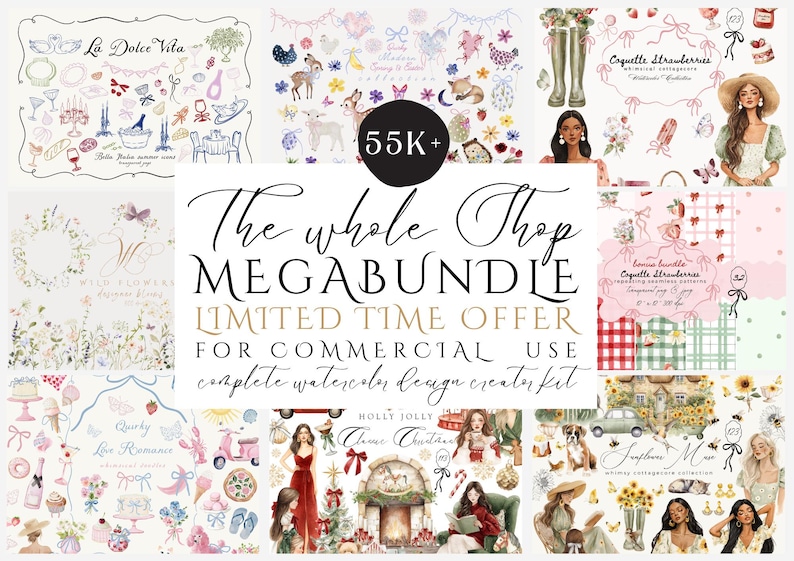 55K+ Whole Shop Clipart Mega Bundle: Commercial Use Entire Shop ...