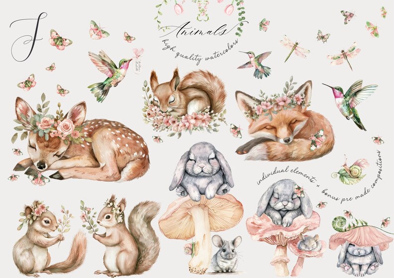 Woodland Fairy Clipart, Cute Watercolor Pastel Fairies Png, First ...