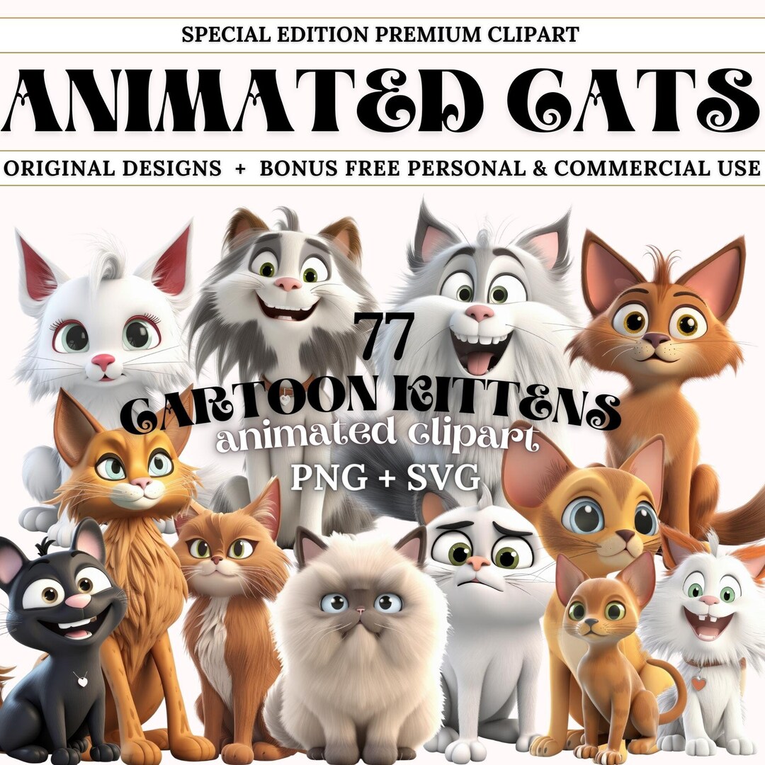 Animation Kittens Clipart, Animated Kittens Clipart, Cute Animated ...