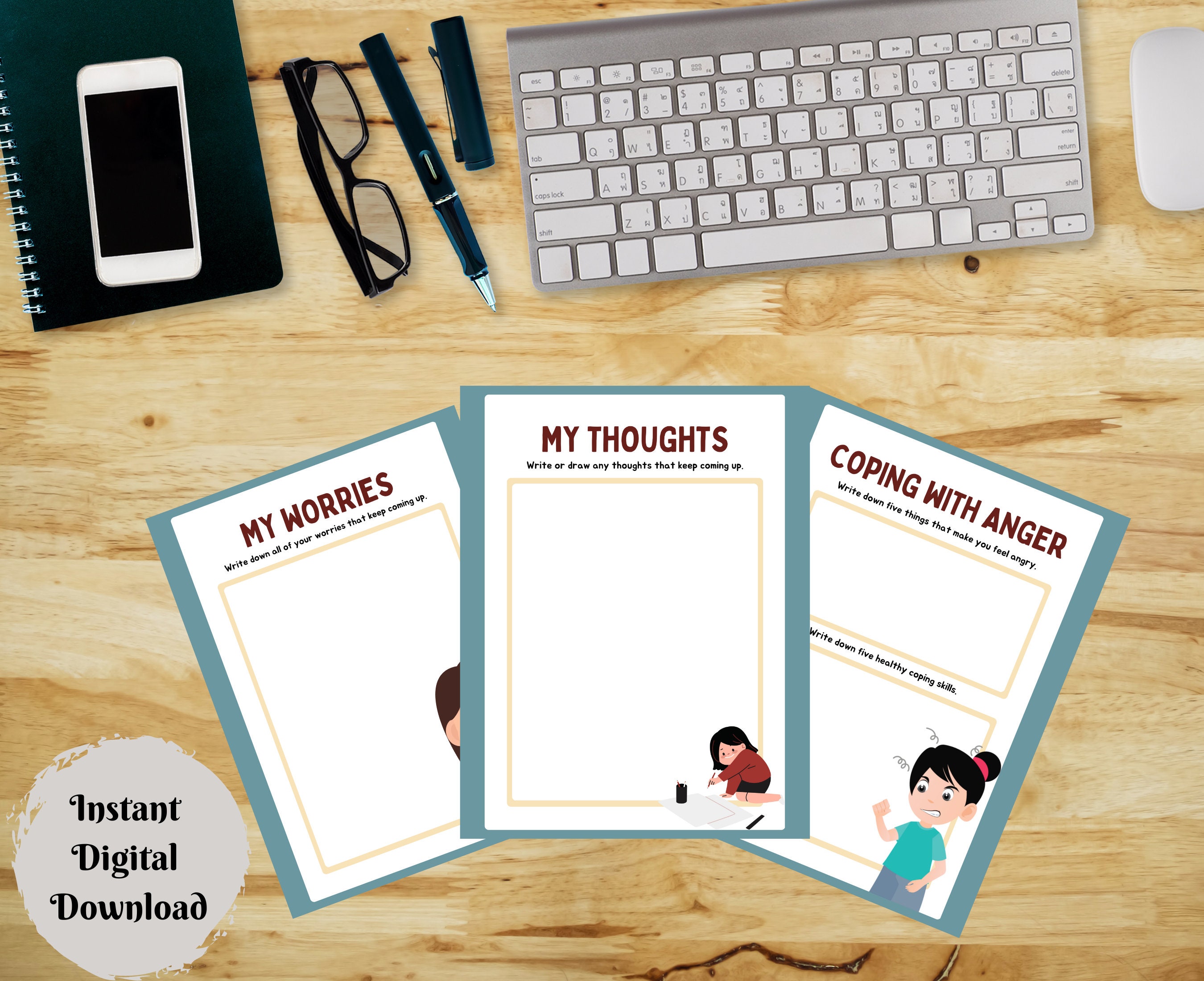 Kids Mindfulness Journal, Mental Health Mindfulness Workbook, Positive ...