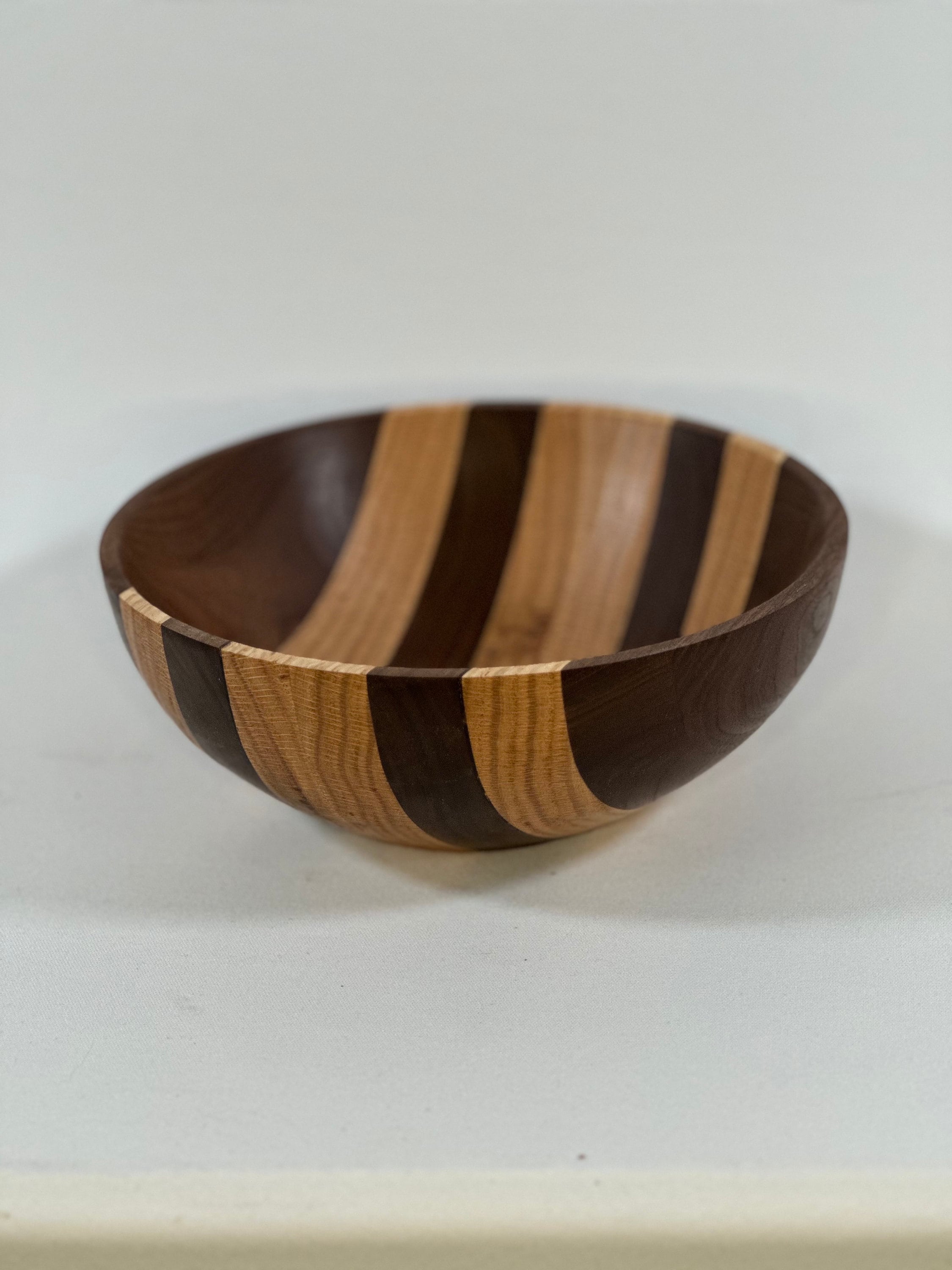 Hand Turned Wood Bowl Walnut and Red Oak Hardwood Food Safe or ...