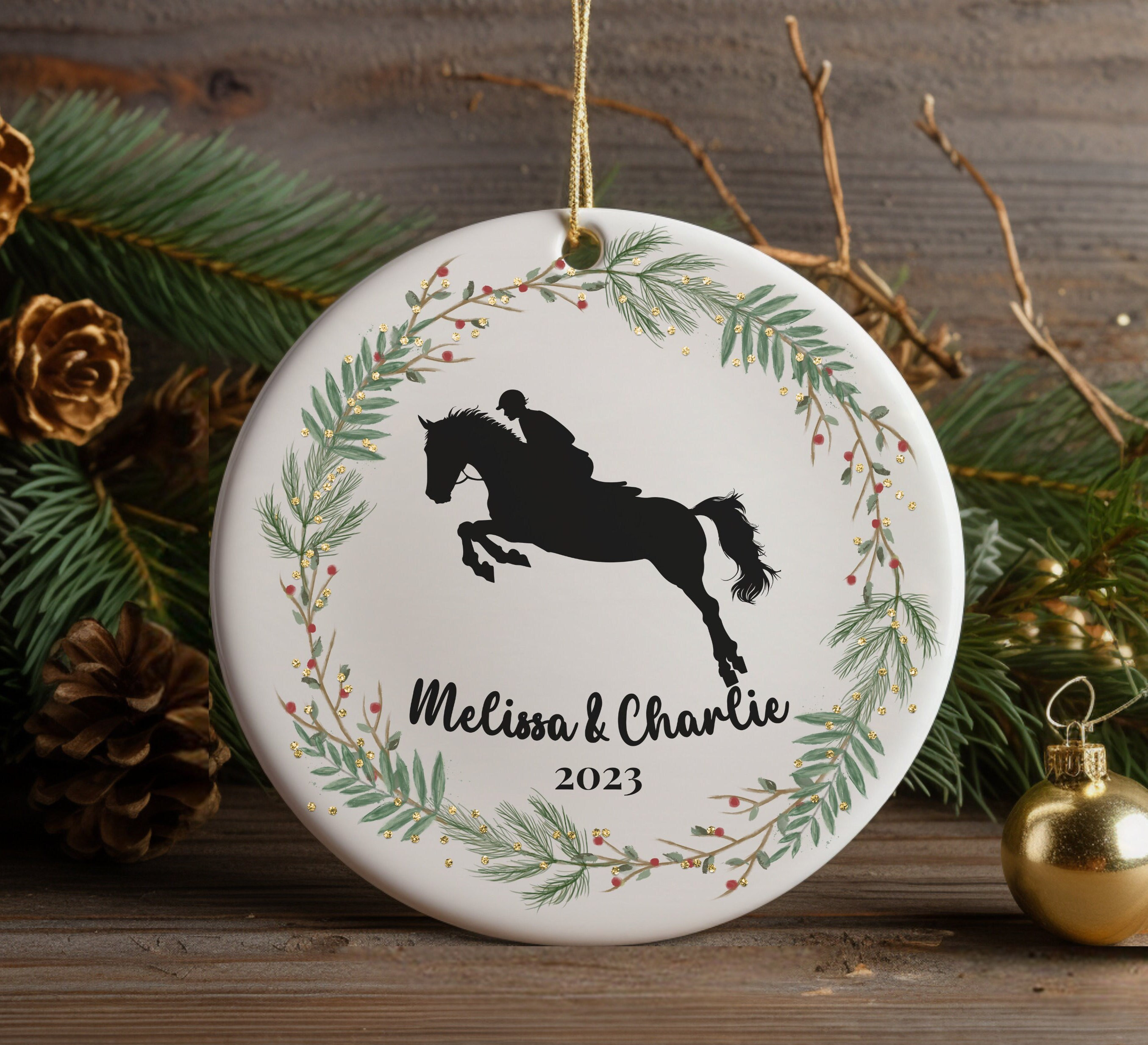 Personalized Horse and Rider Christmas Ornament, Gift for Equestrians ...