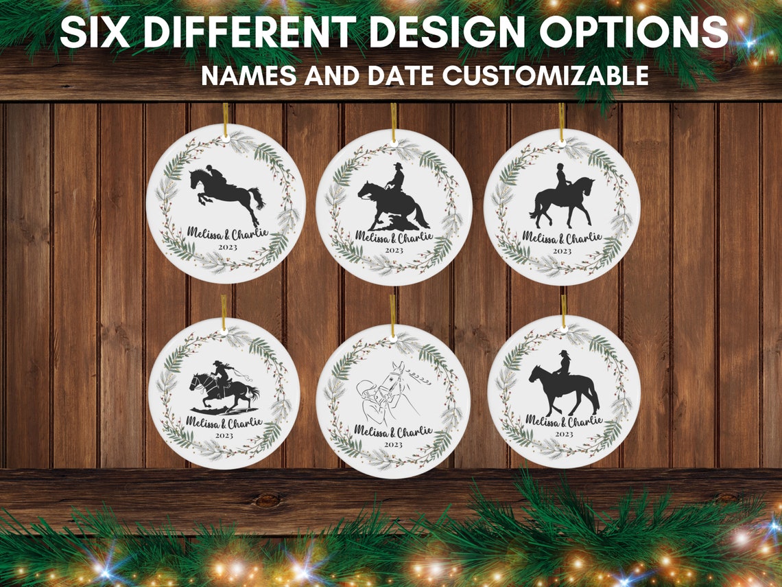 Personalized Horse and Rider Christmas Ornament, Gift for Equestrians ...