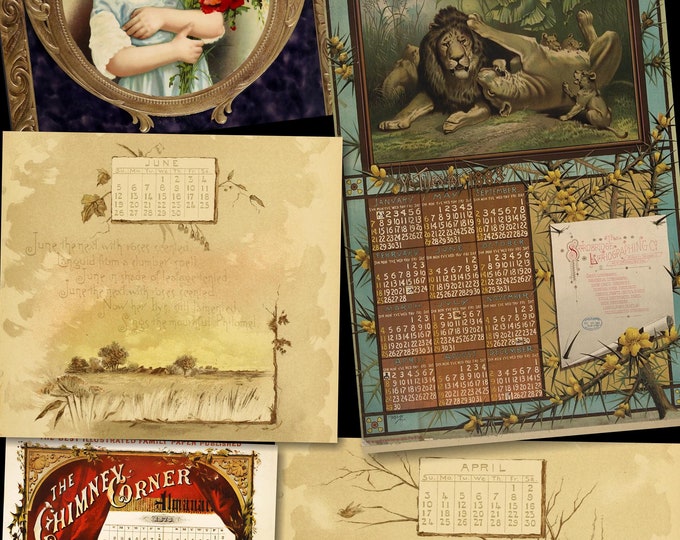 200 Large Victorian Calendar and Almanac Illustrations - Etsy