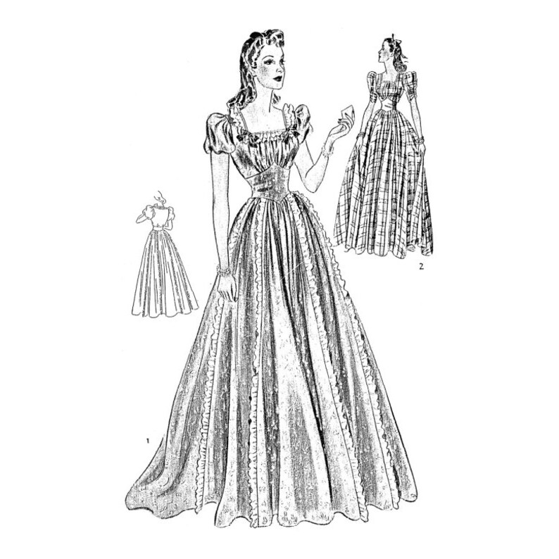 60 Sketches and Illustrations of 40's and Mid-century Sewing Pattern ...