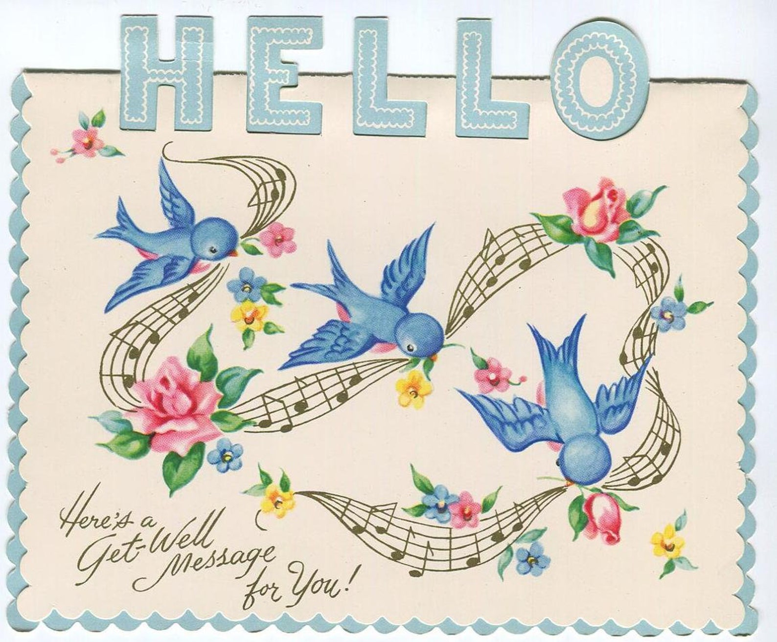 100 Bluebirds of Happiness - Vintage Greeting Card Illustrations ...