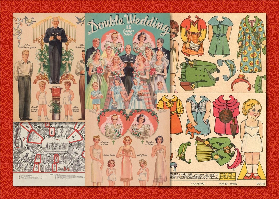 1200 Large Vintage Paper Doll and Cutout Toys Illustrations - Digital ...