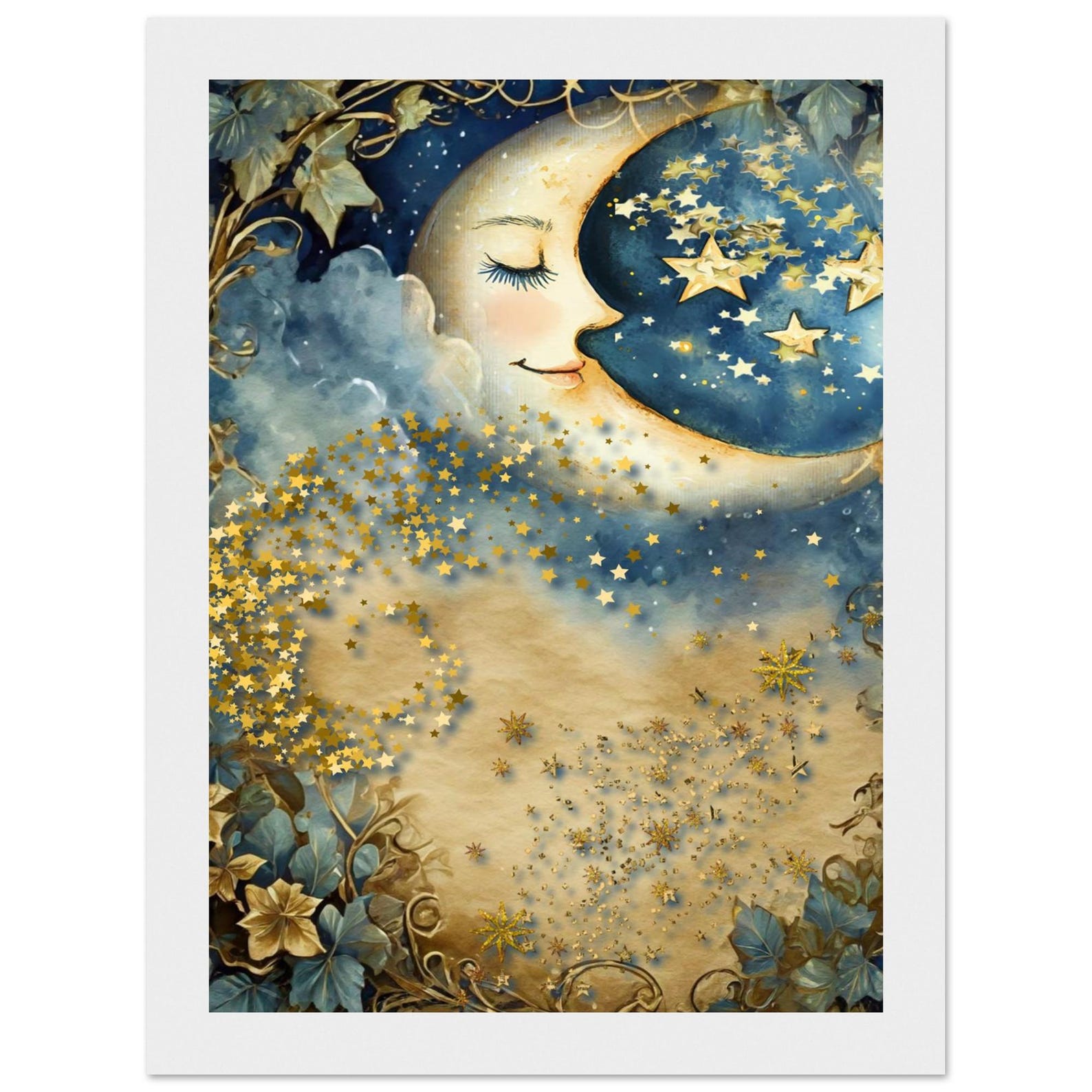 Crescent Moon Framed Poster - Etsy