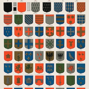 125 Historic Medieval Heraldic Design Coats of Arms Illustrations and ...