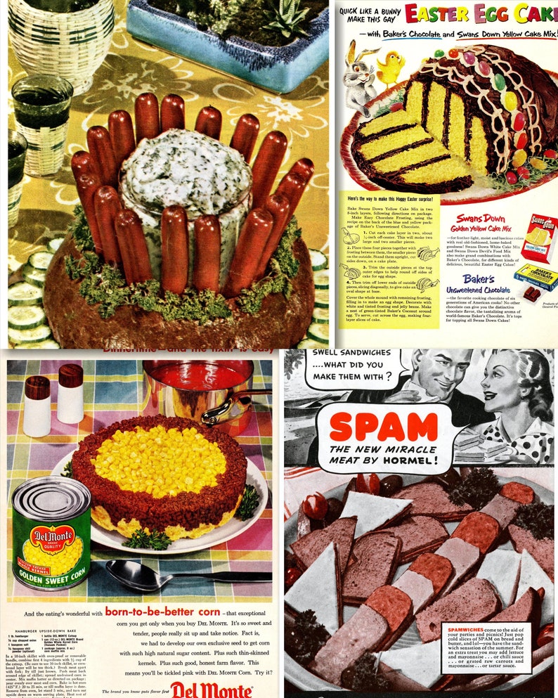 Boomer Foods and Recipes - 150 Vintage Magazine Ad Illustrations - Etsy