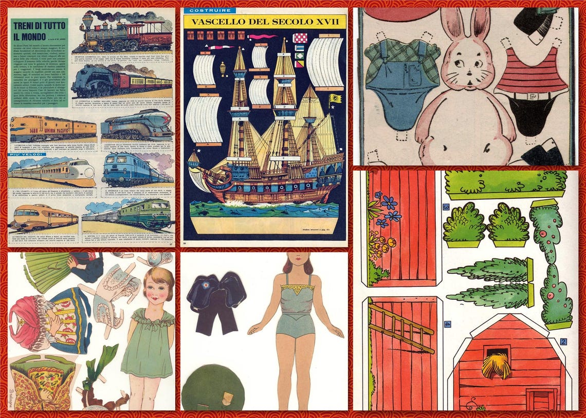 1200 Large Vintage Paper Doll and Cutout Toys Illustrations - Etsy