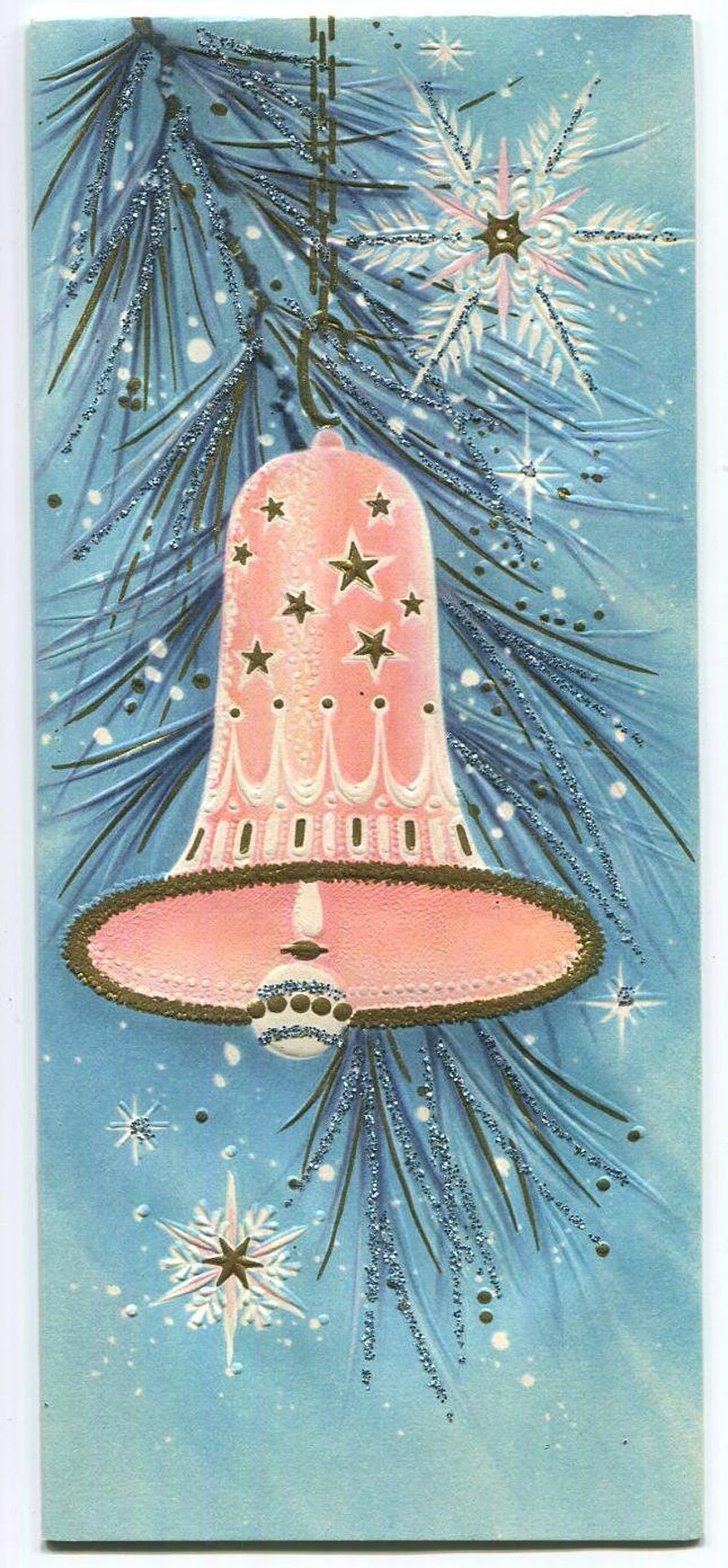 105 Beautiful Christmas Bells - Mid-century Christmas Card Illustration ...