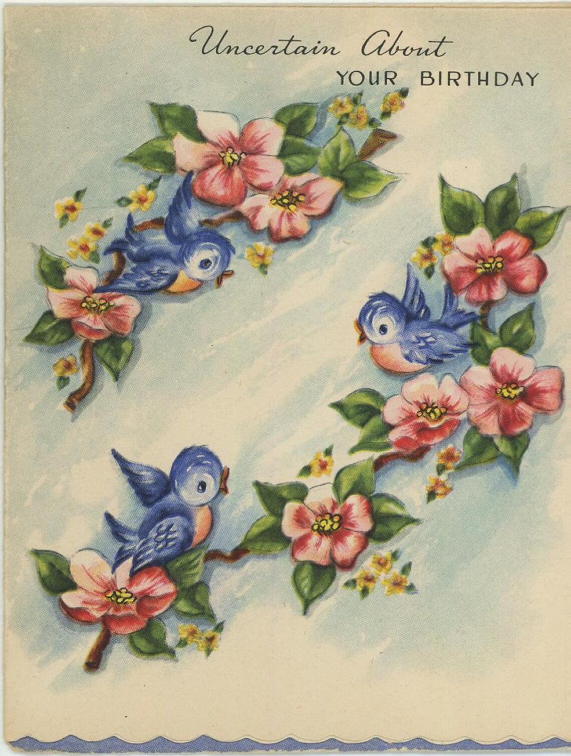 100 Bluebirds of Happiness - Vintage Greeting Card Illustrations ...