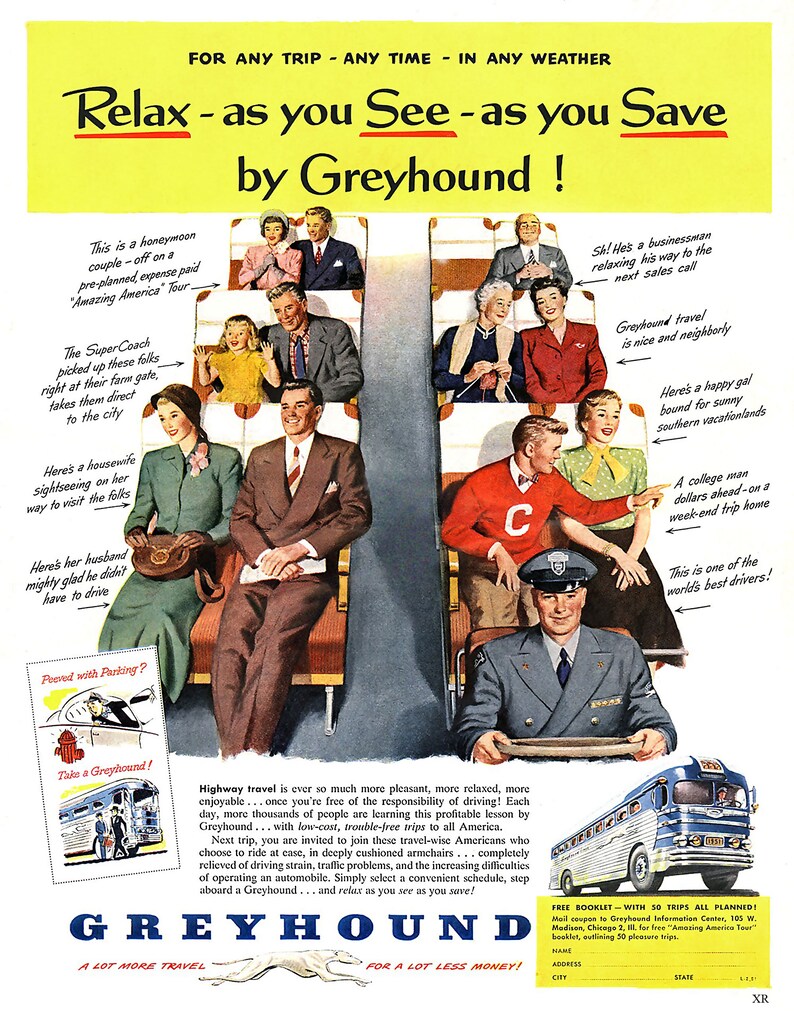 Vintage Travel Ads Megapack 835 Ad Illustrations Planes Trains, Buses ...