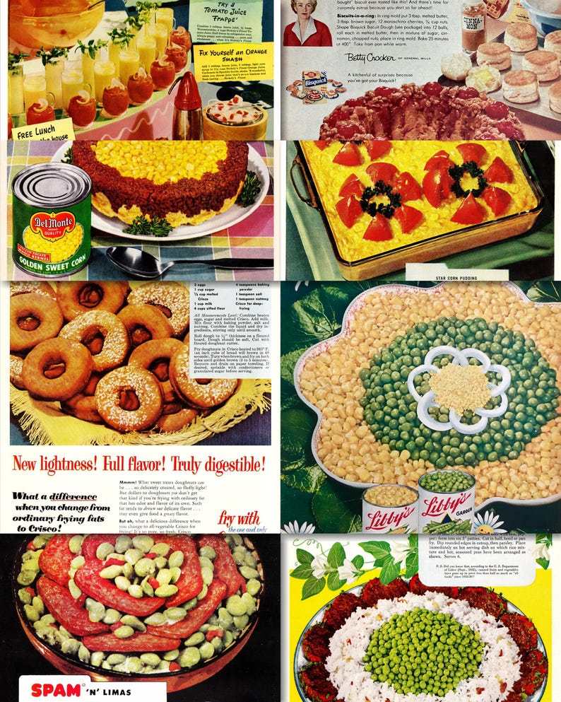 Boomer Foods and Recipes - 150 Vintage Magazine Ad Illustrations - Etsy
