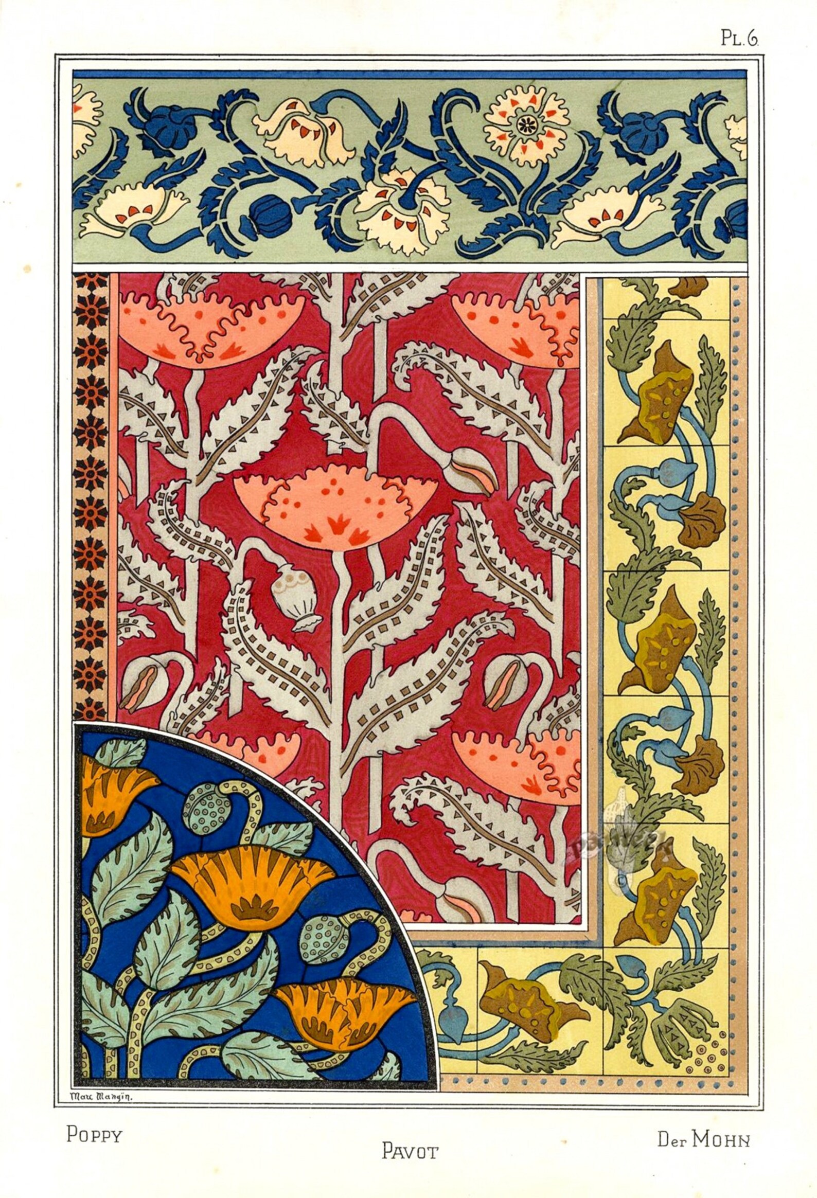 Curated Vintage Graphics Collections - 135 Art Nouveau Textile and ...