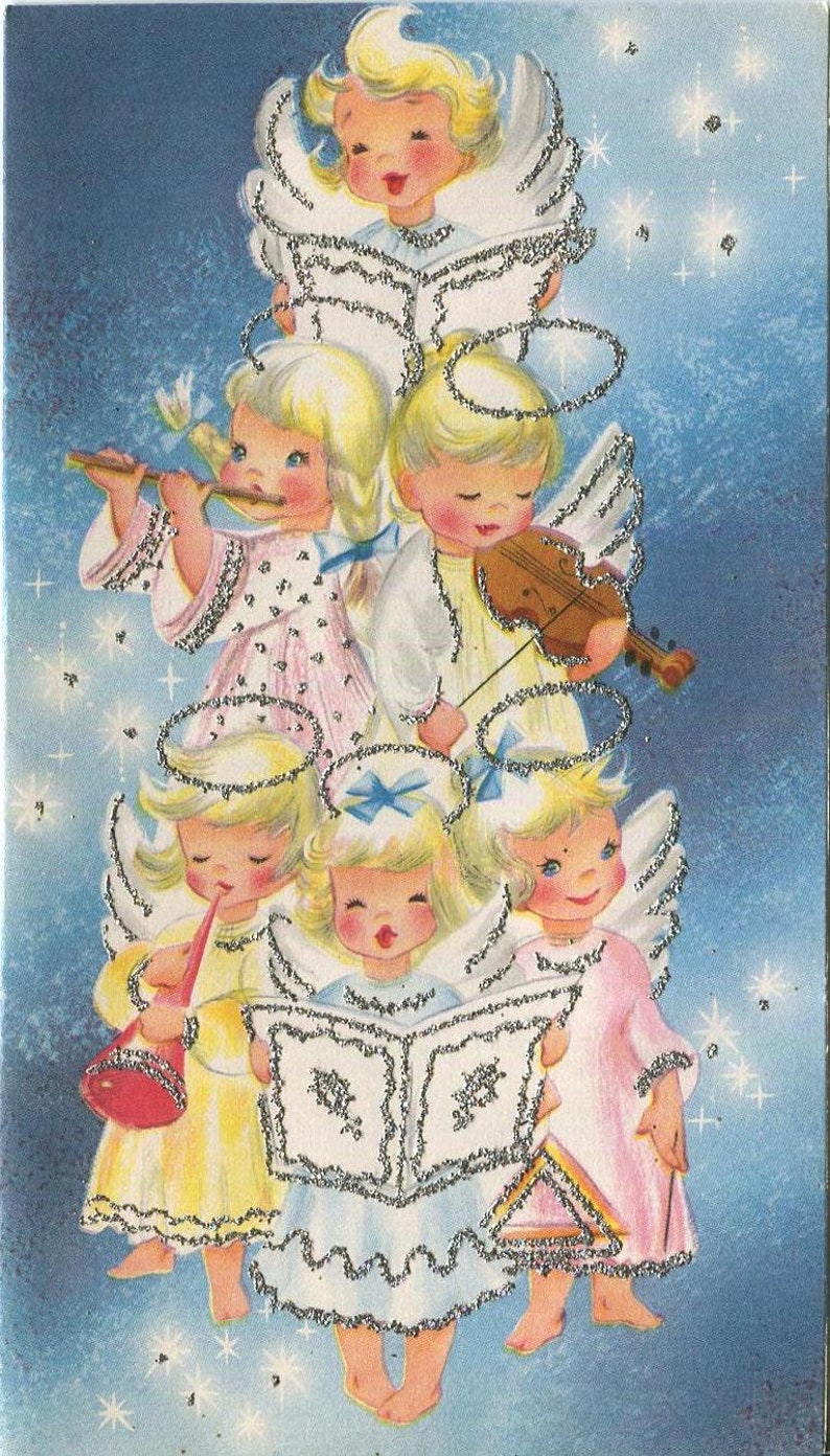 Curated Collection of 135 Mid-century Pretty Little Angels Greeting ...