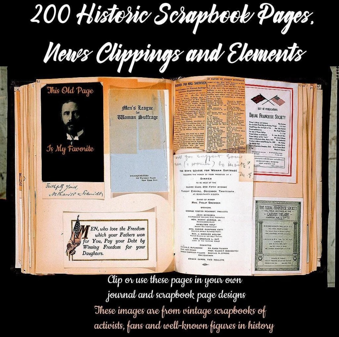 200 Photos of Historic Scrapbook and Journal Pages of Famous People and ...