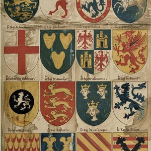 125 Historic Medieval Heraldic Design Coats of Arms Illustrations and ...
