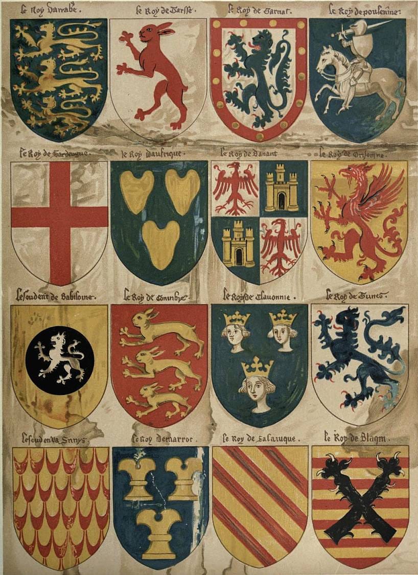 125 Historic Medieval Heraldic Design Coats of Arms Illustrations and ...