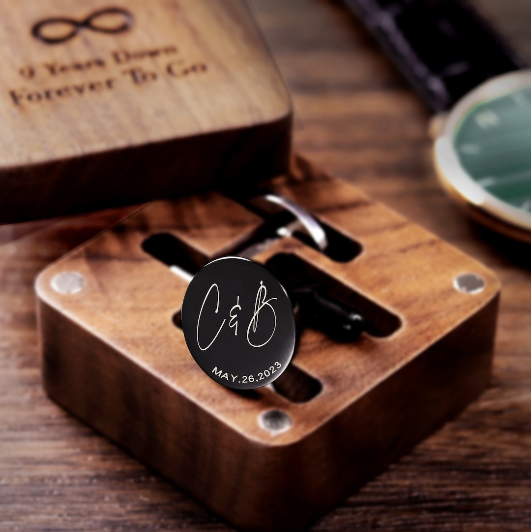 Metal Cufflinks – Engraved Box Optional, Custom Wedding Day Cuff Links ...