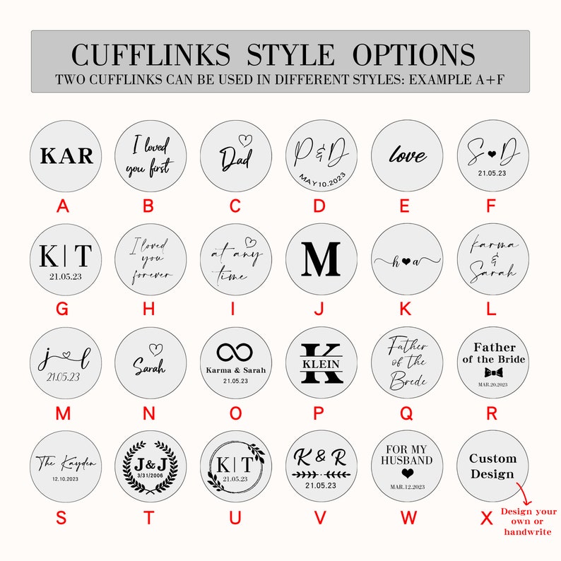 Personalized Engraved Cufflinks, Wedding Role Cufflinks, Personalised ...