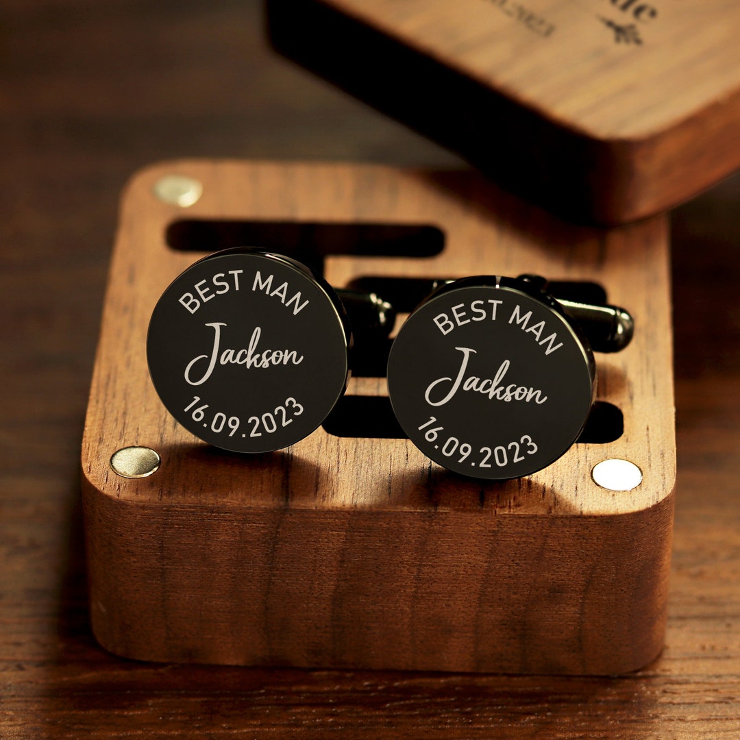 Personalized Engraved Cufflinks, Wedding Cufflinks, Best Man Grooms Man ...