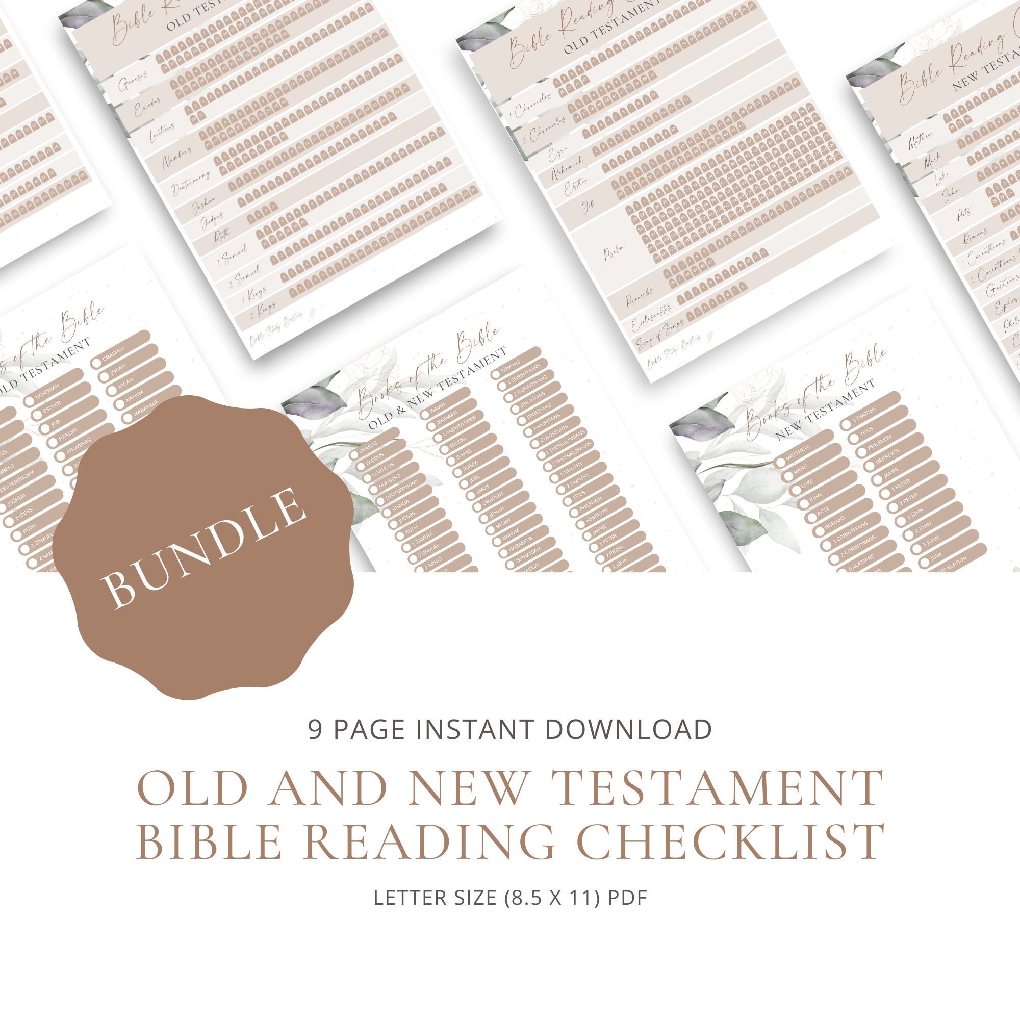 Bible Study PRINTABLE, Entire Bible Reading Tracker, Scripture Reading ...