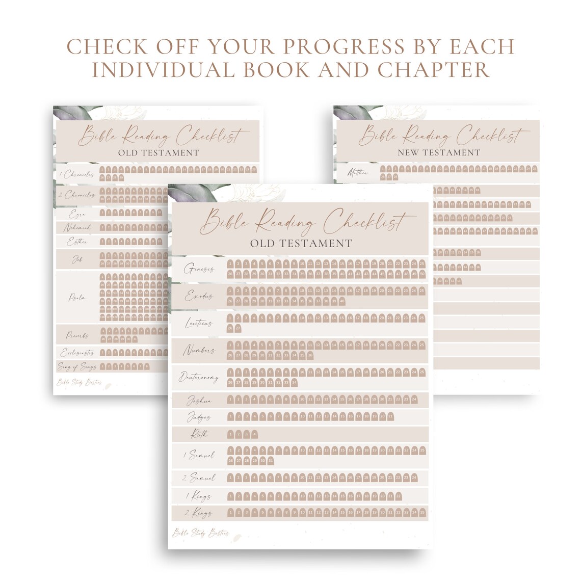 Bible Study PRINTABLE, Entire Bible Reading Tracker, Scripture Reading ...