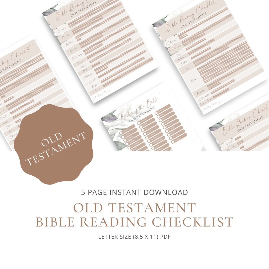 Bible Study PRINTABLE, Old Testament Bible Reading Tracker, Scripture ...