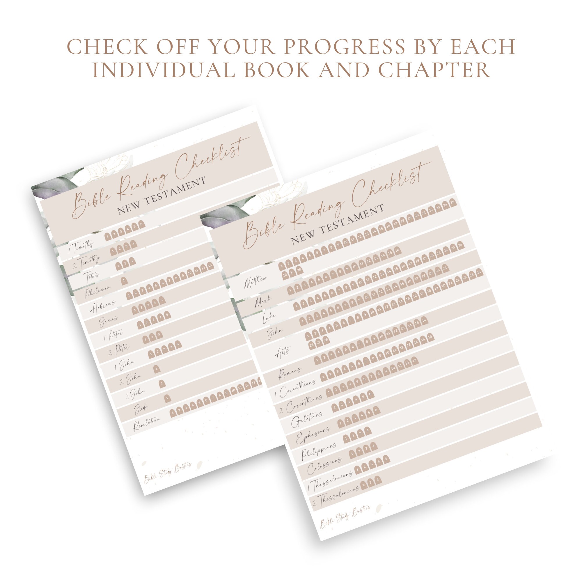 Bible Study PRINTABLE, New Testament Bible Reading Tracker, Scripture ...