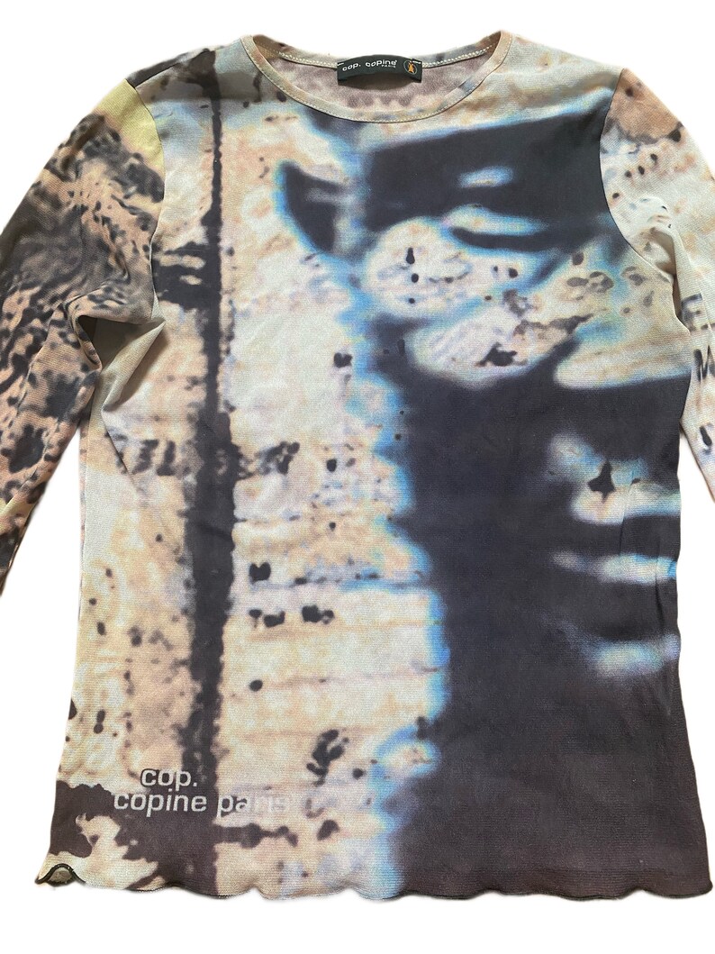 Tribal Cop Copine Vintage Long Sleeved Mesh Top African Portrait ...