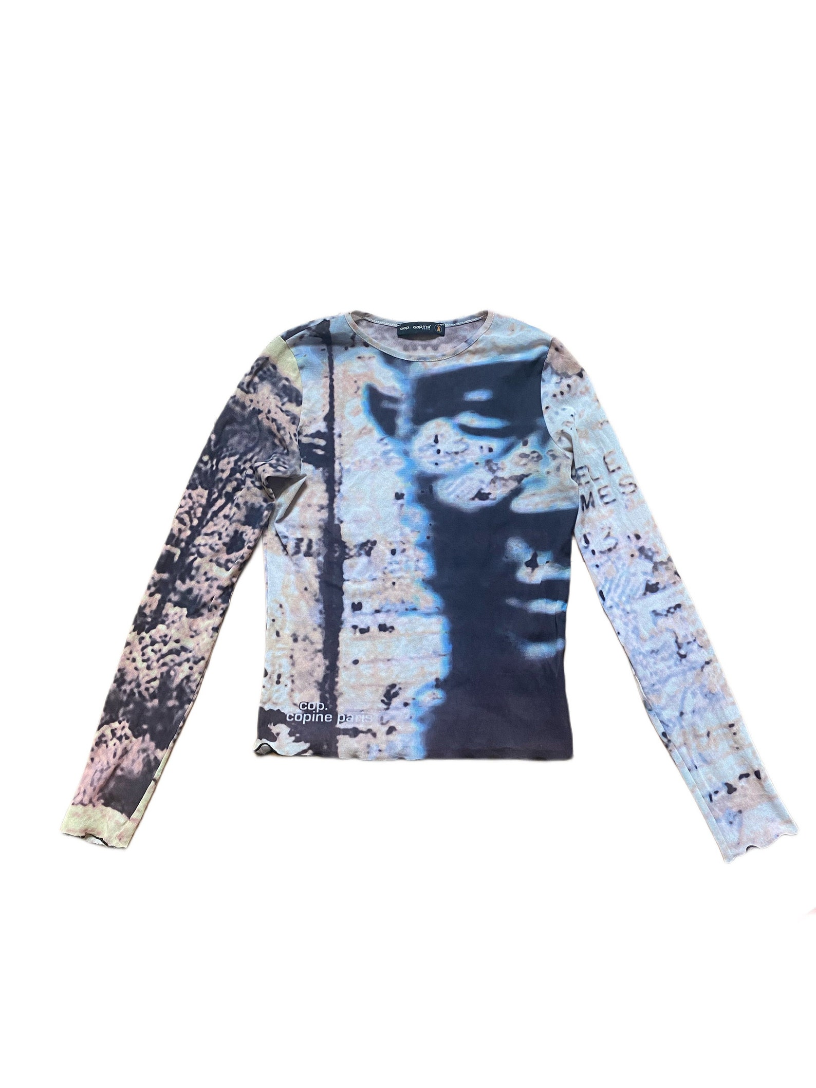 Tribal Cop Copine Vintage Long Sleeved Mesh Top African Portrait ...