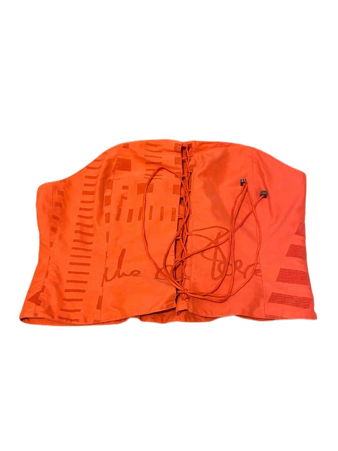 Rare Biche De Bere Vintage 90s Designer Orange Lace up Corset Top ...