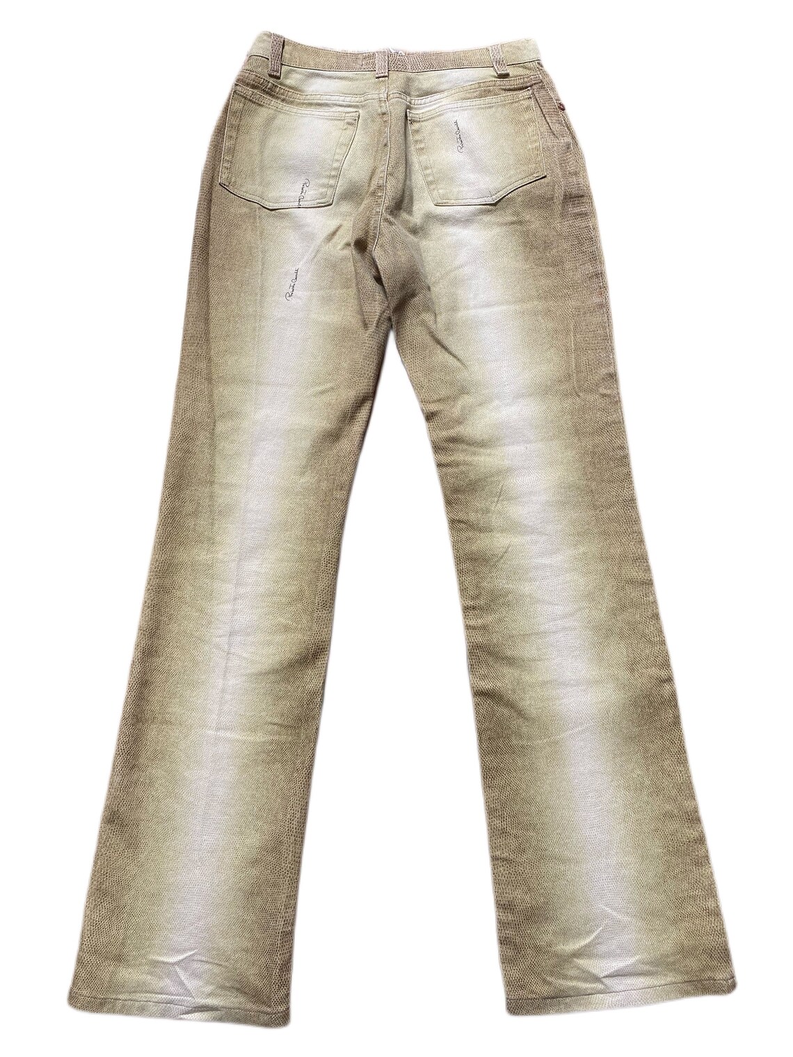 Stunning Vintage 90s Roberto Cavalli Designer Jeans Trousers Gold Statement Snakeskin Print ...
