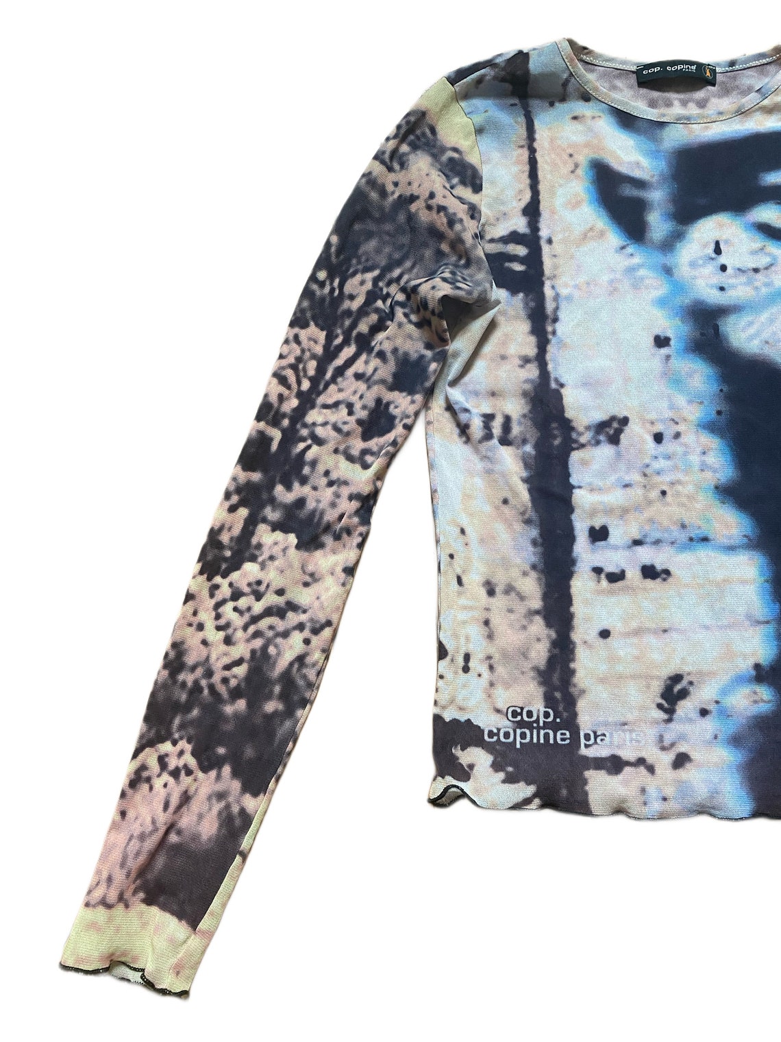 Tribal Cop Copine Vintage Long Sleeved Mesh Top African Portrait ...