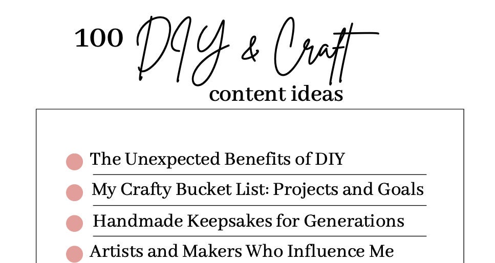 100 DIY Craft Blog Ideas | DIY Craft Content Ideas | DIY Craft Social ...