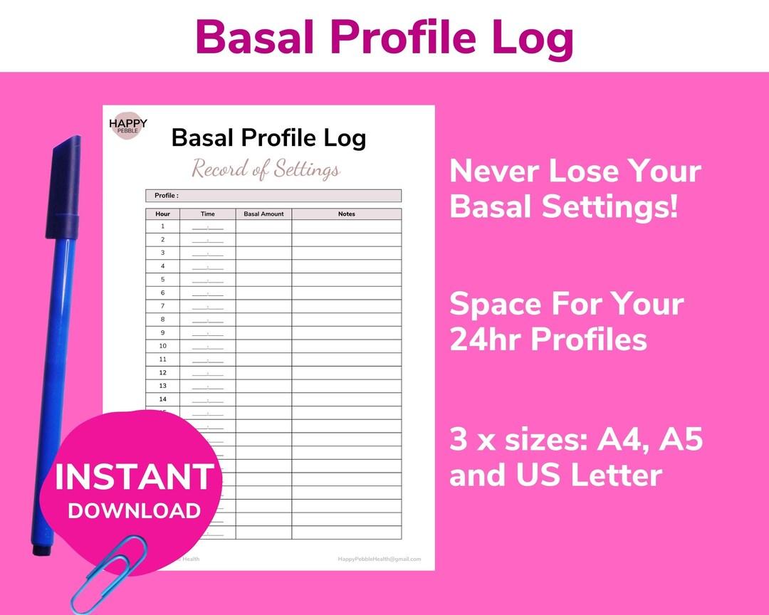 Basal Profile Log Record All Your Basal Insulin Rates Everyday ...
