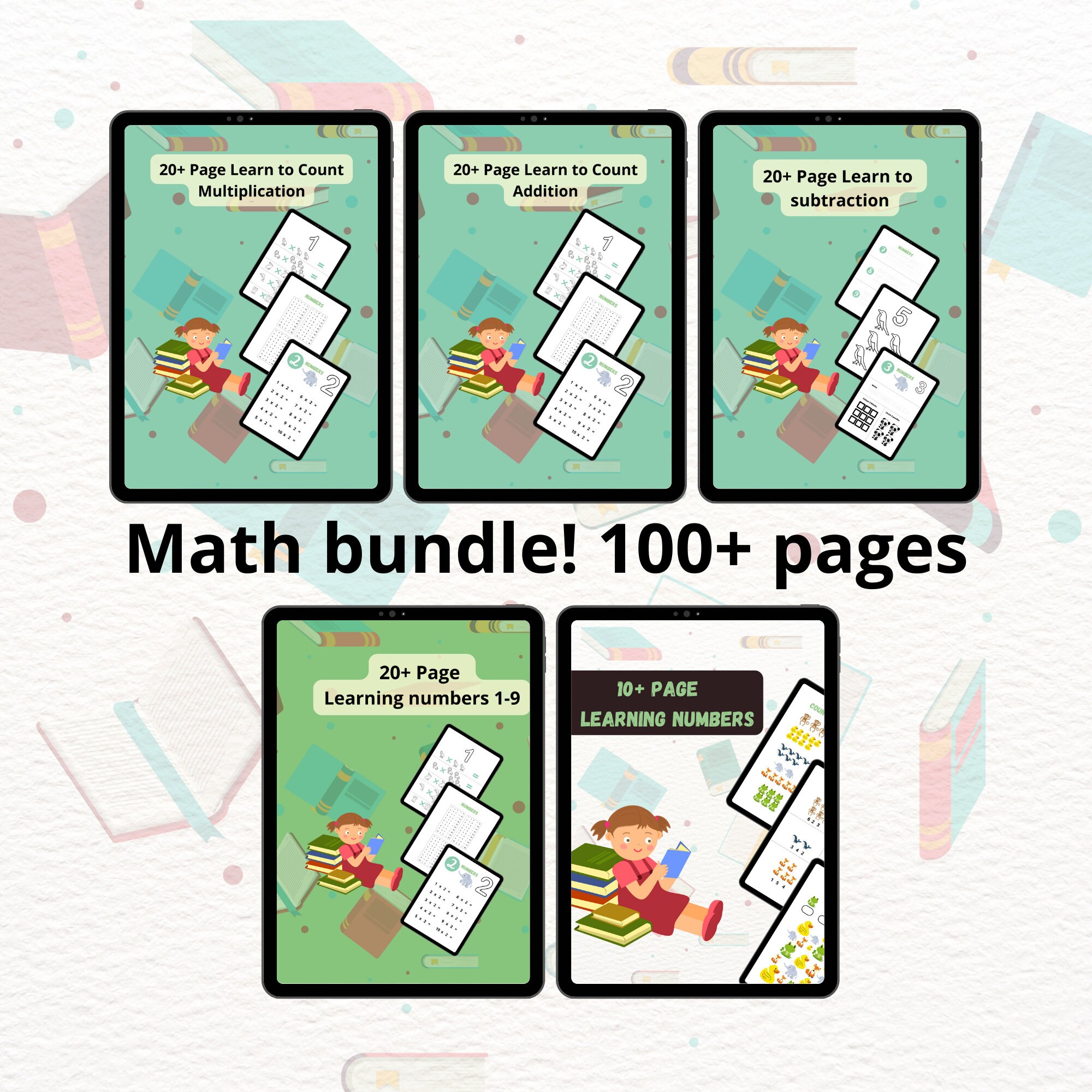 Bundle Math Worksheets, Math, Counting, Printable, Printable Numbers ...
