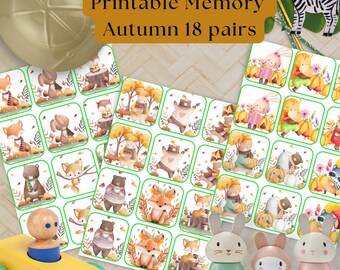 Printable Memory Card Game for Kids, Matching Cards for Education and ...