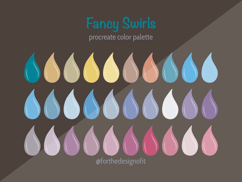 Procreate Color Palette, Fancy Swirls, Swatches for Procreate - Etsy