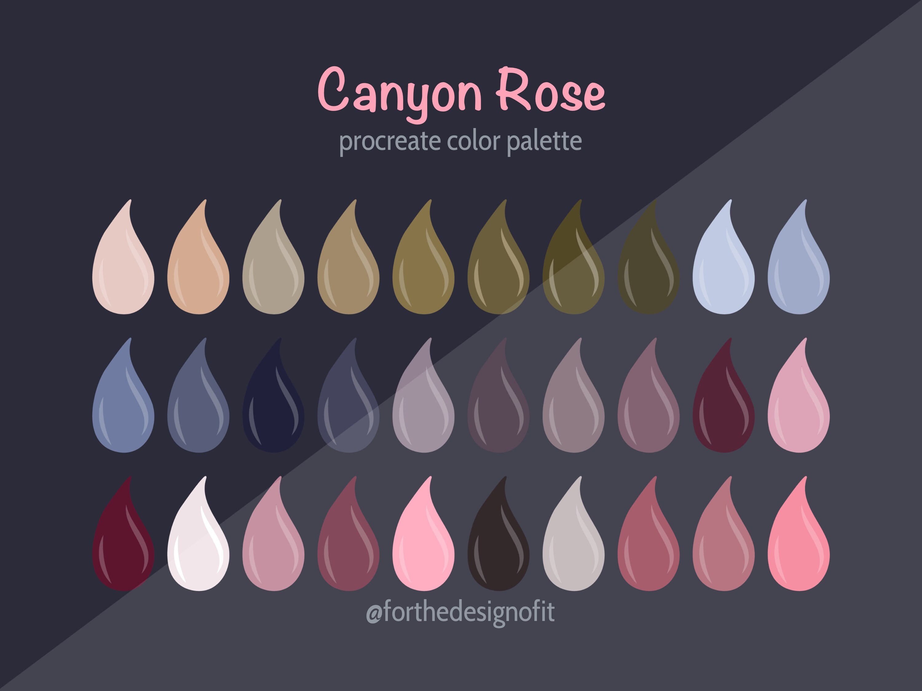 Procreate Color Palette, Canyon Rose, Swatches for Procreate - Etsy