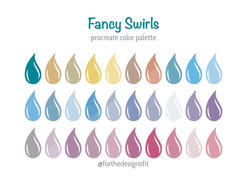Procreate Color Palette, Fancy Swirls, Swatches for Procreate - Etsy
