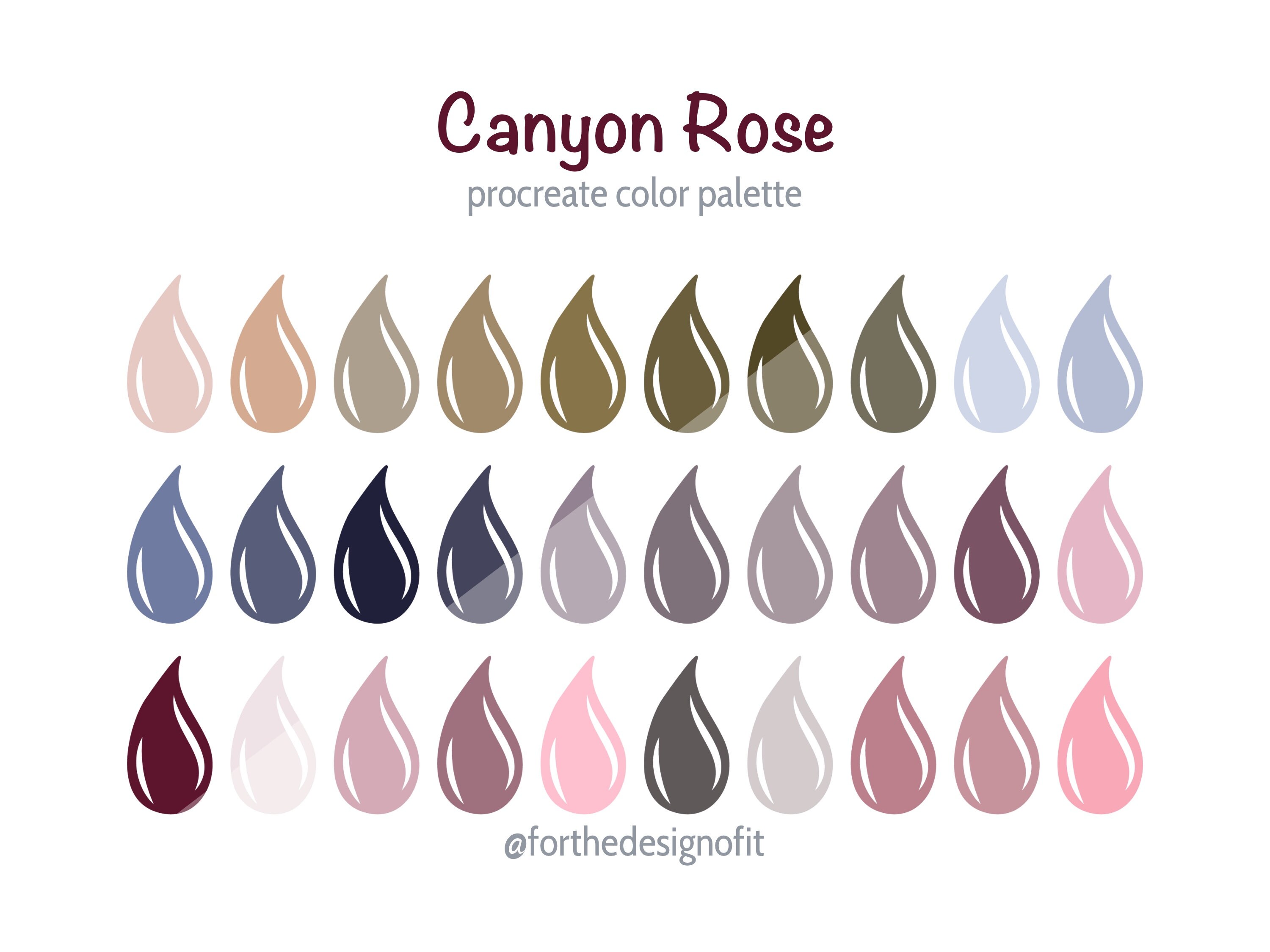 Procreate Color Palette, Canyon Rose, Swatches for Procreate - Etsy