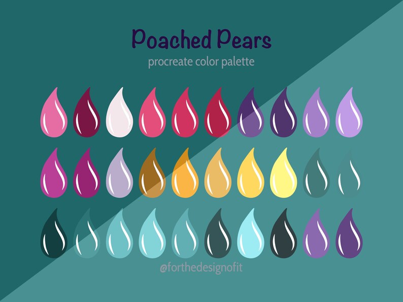 Procreate Color Palette, Poached Pears, Swatches for Procreate - Etsy