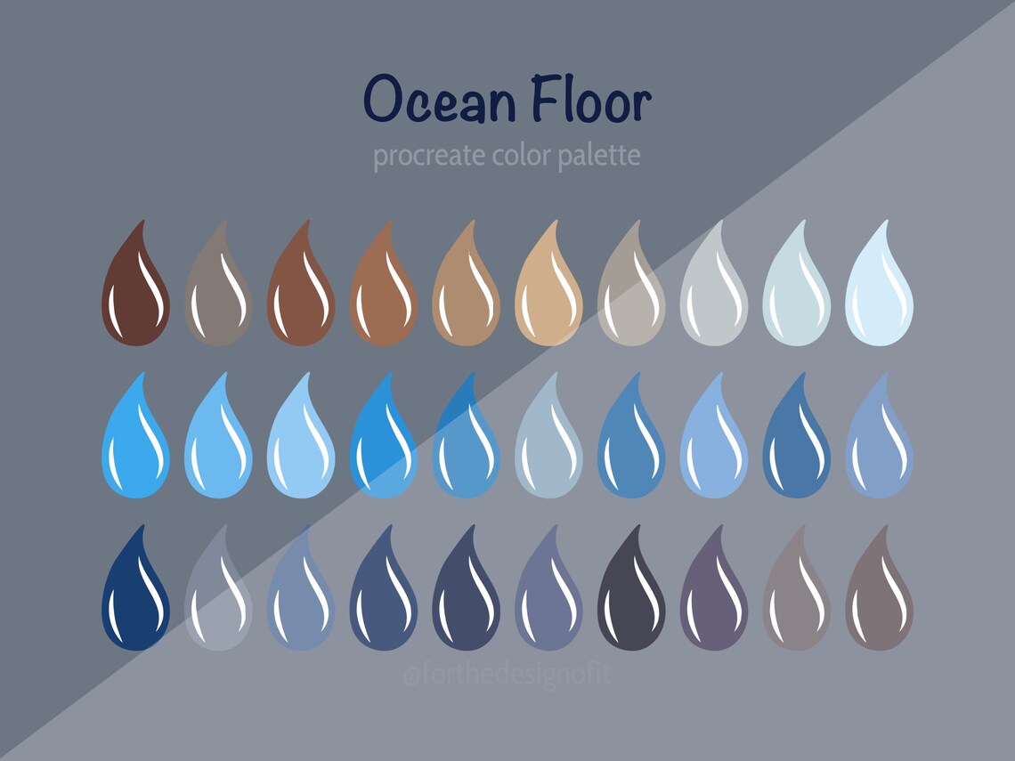Procreate Color Palette, Ocean Floor, Swatches for Procreate - Etsy