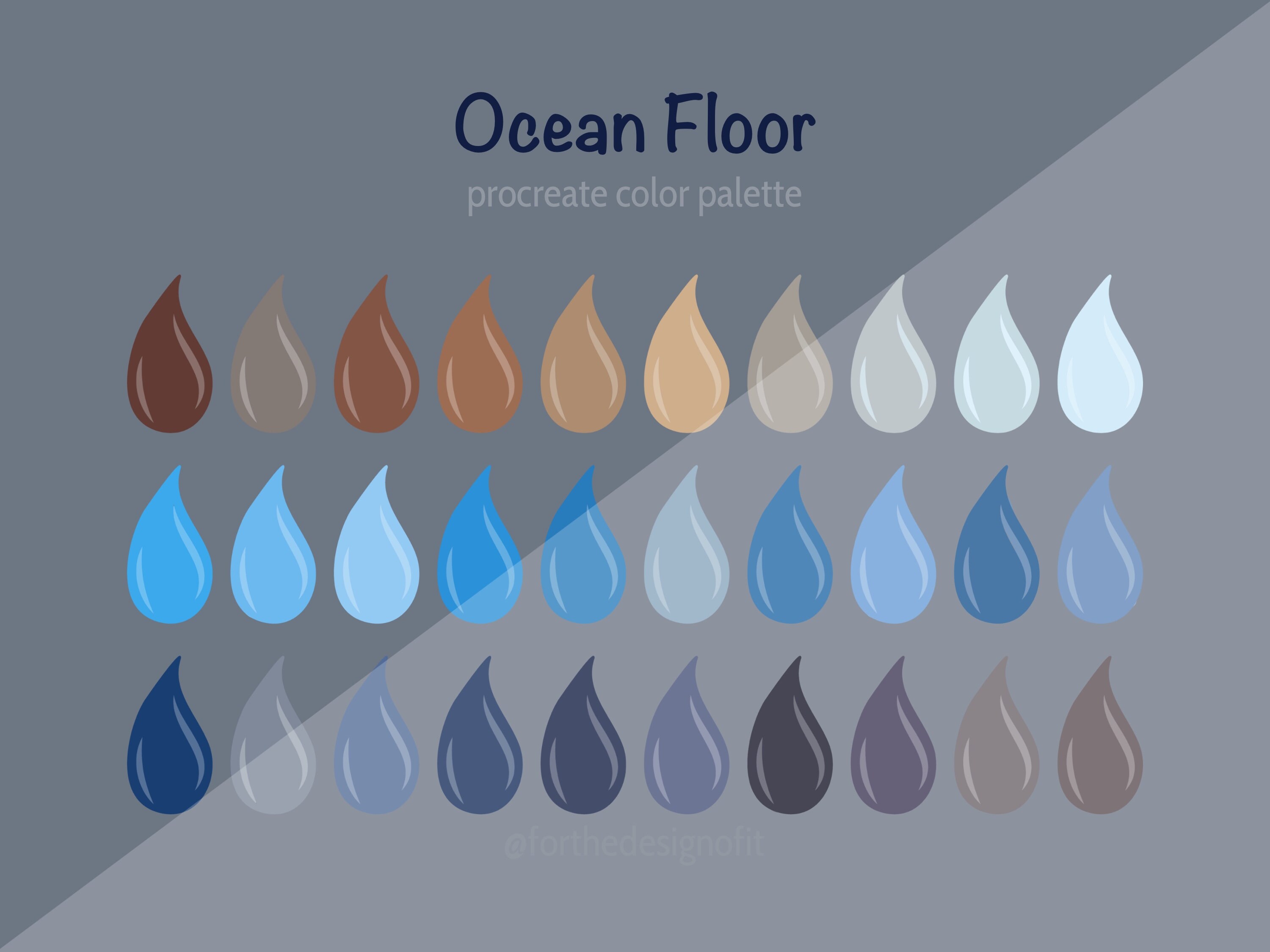 Procreate Color Palette, Ocean Floor, Swatches for Procreate - Etsy