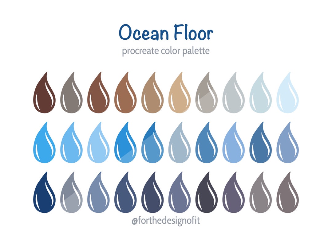 Procreate Color Palette, Ocean Floor, Swatches for Procreate - Etsy